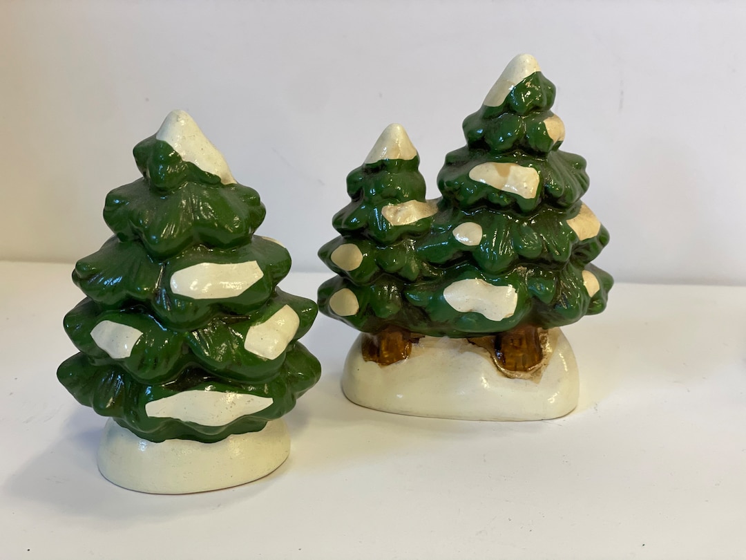 Vintage Lefton Christmas Tree Sets Retired Lefton Colonial Village ...
