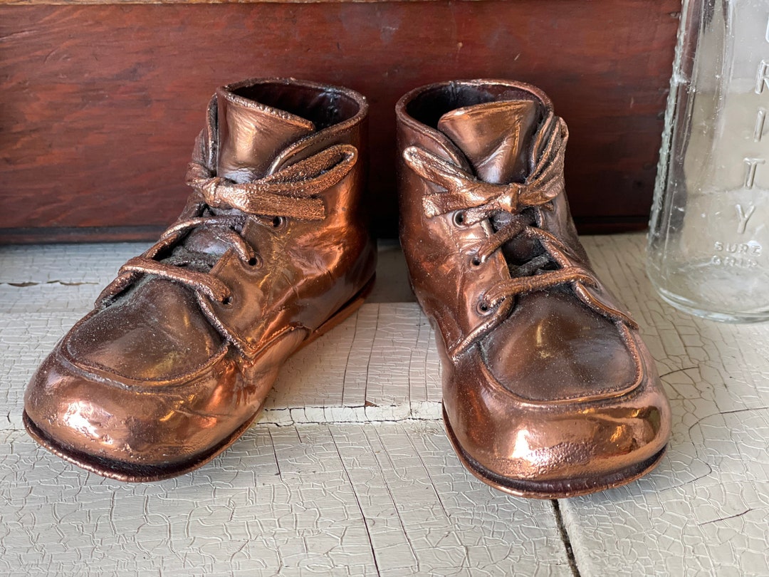 Vintage Bronze Baby Shoes Set of Bronzed Shoes - Etsy