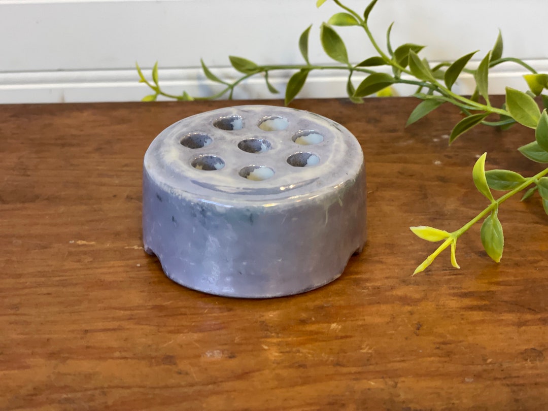 Blue Ceramic Vintage Flower Frog - 8 Hole Home Decor - Etsy