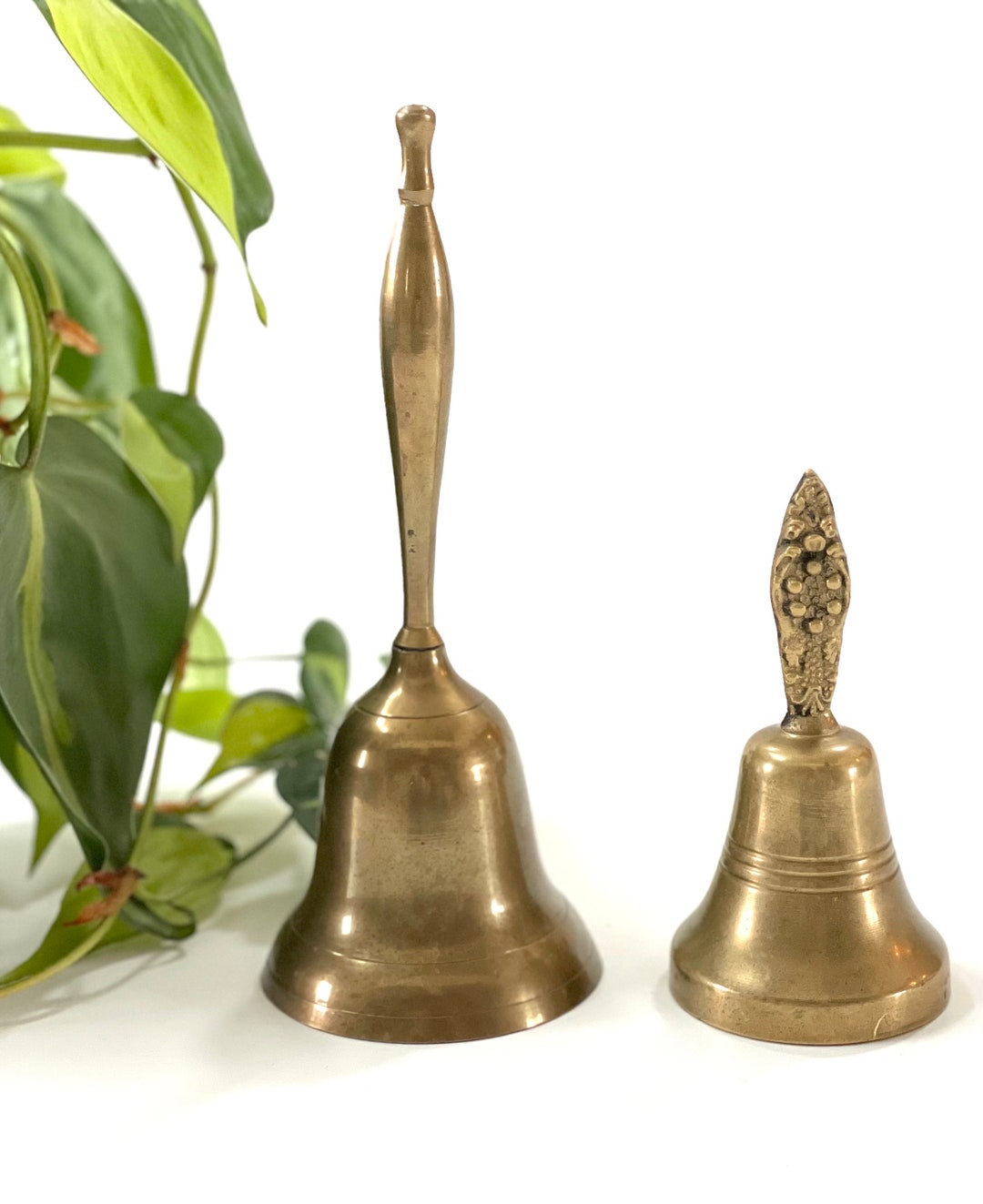 Vintage Brass Hand Bells- Brass School Bells- Alter Bells- Brass ...