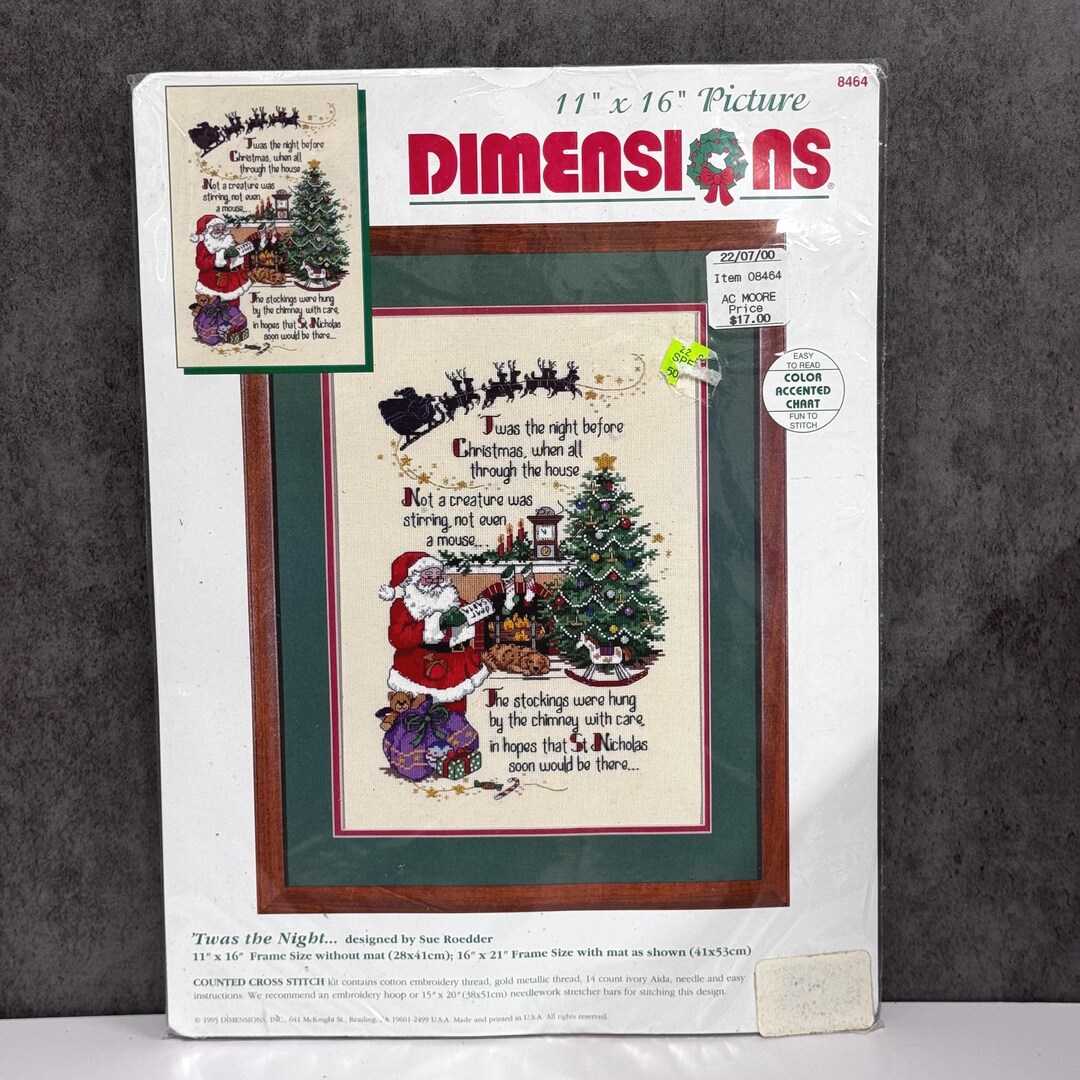 Vintage Twas the Night Before Christmas Cross Stitch Kit 1995 ...