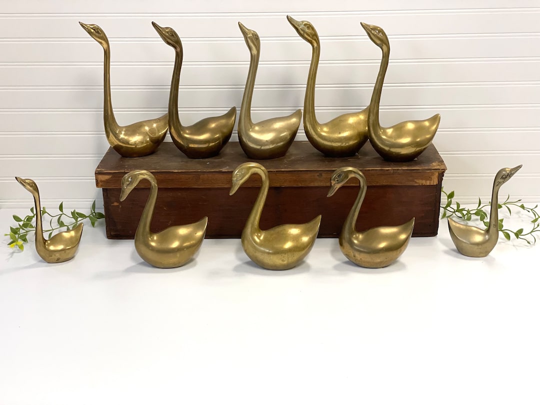 Vintage Brass Swan Vintage Solid Brass Bird Choice of Brass Swans - Etsy