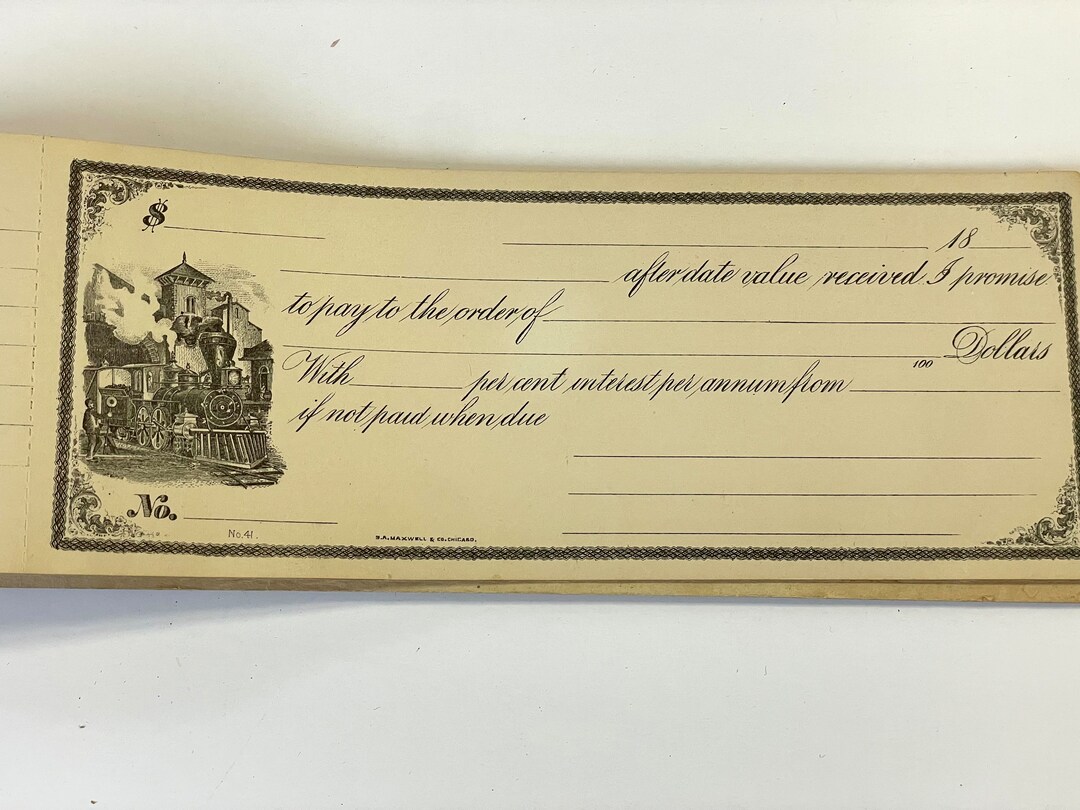 1800s Checkbook Vintage Checkbook Collectible Vintage Check - Etsy