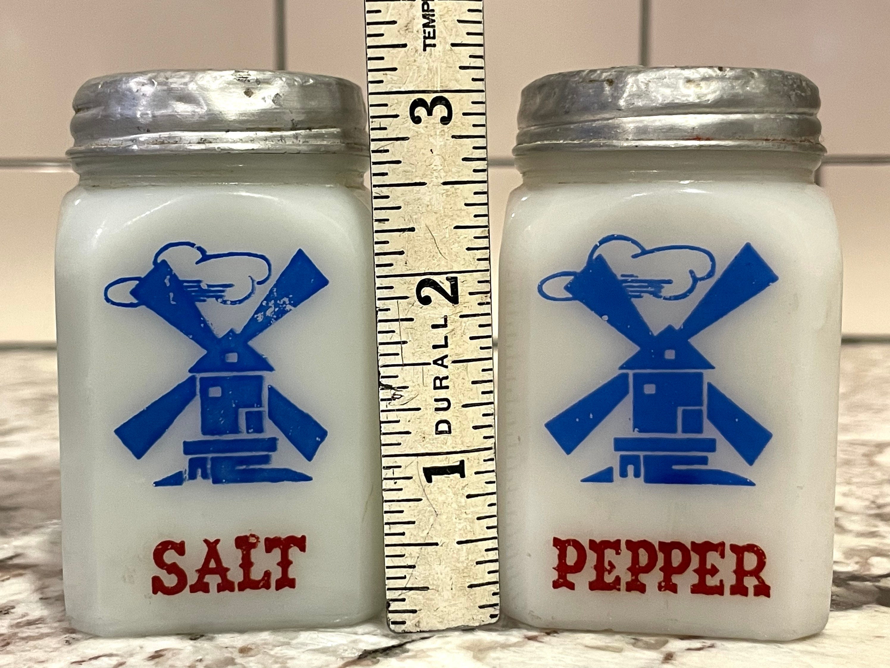 Set of Hazel Atlas Windmill Salt and Pepper Shakers Milk Glass Salt and ...