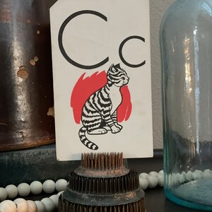 Vintage Letter and Picture Flashcards Vingage Alphabet Flash Cards for ...