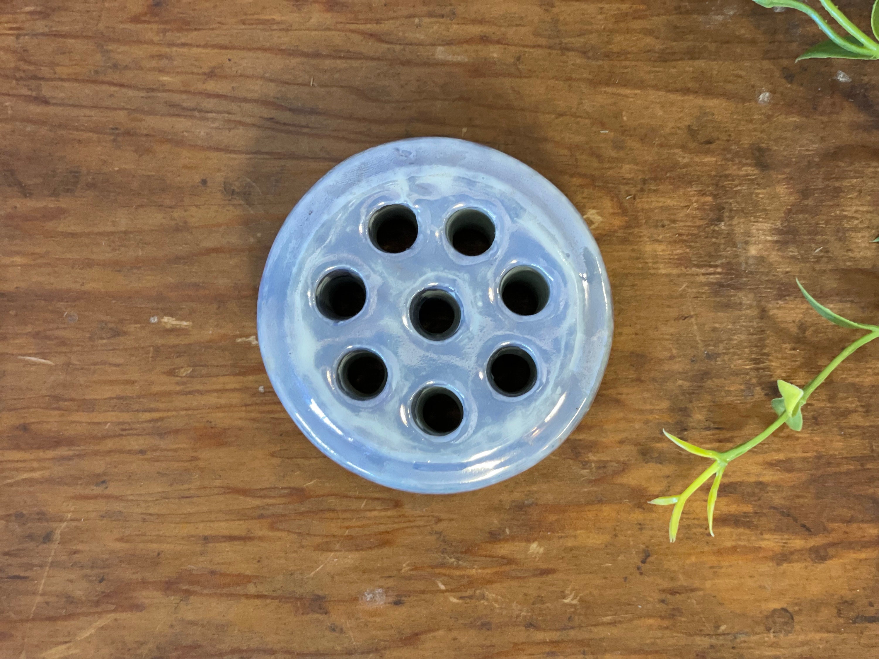 Blue Ceramic Vintage Flower Frog - 8 Hole Home Decor - Etsy