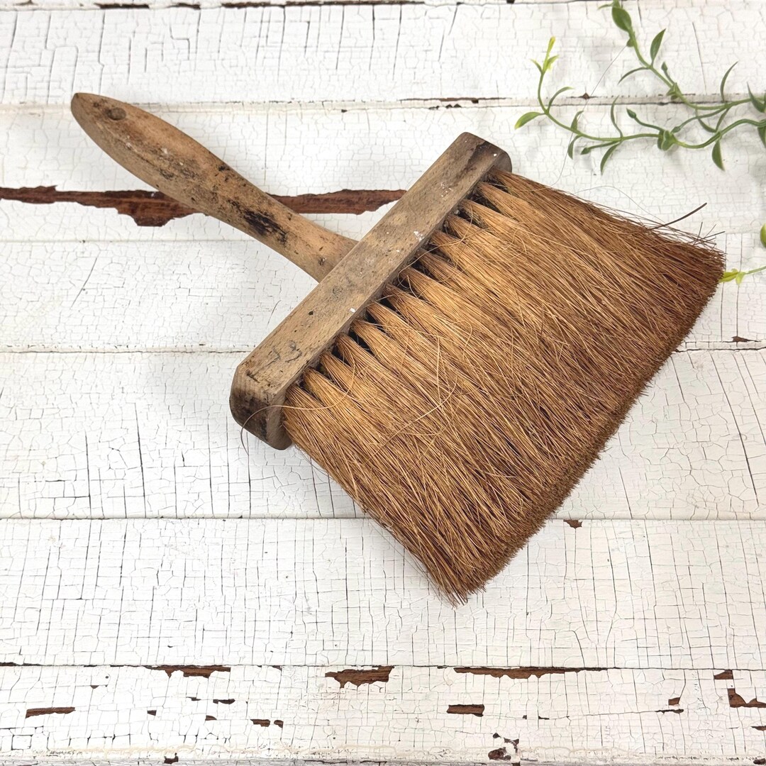 Large Vintage Wallpaper Brush- Antique Horsehair Paintbrush- Wood ...