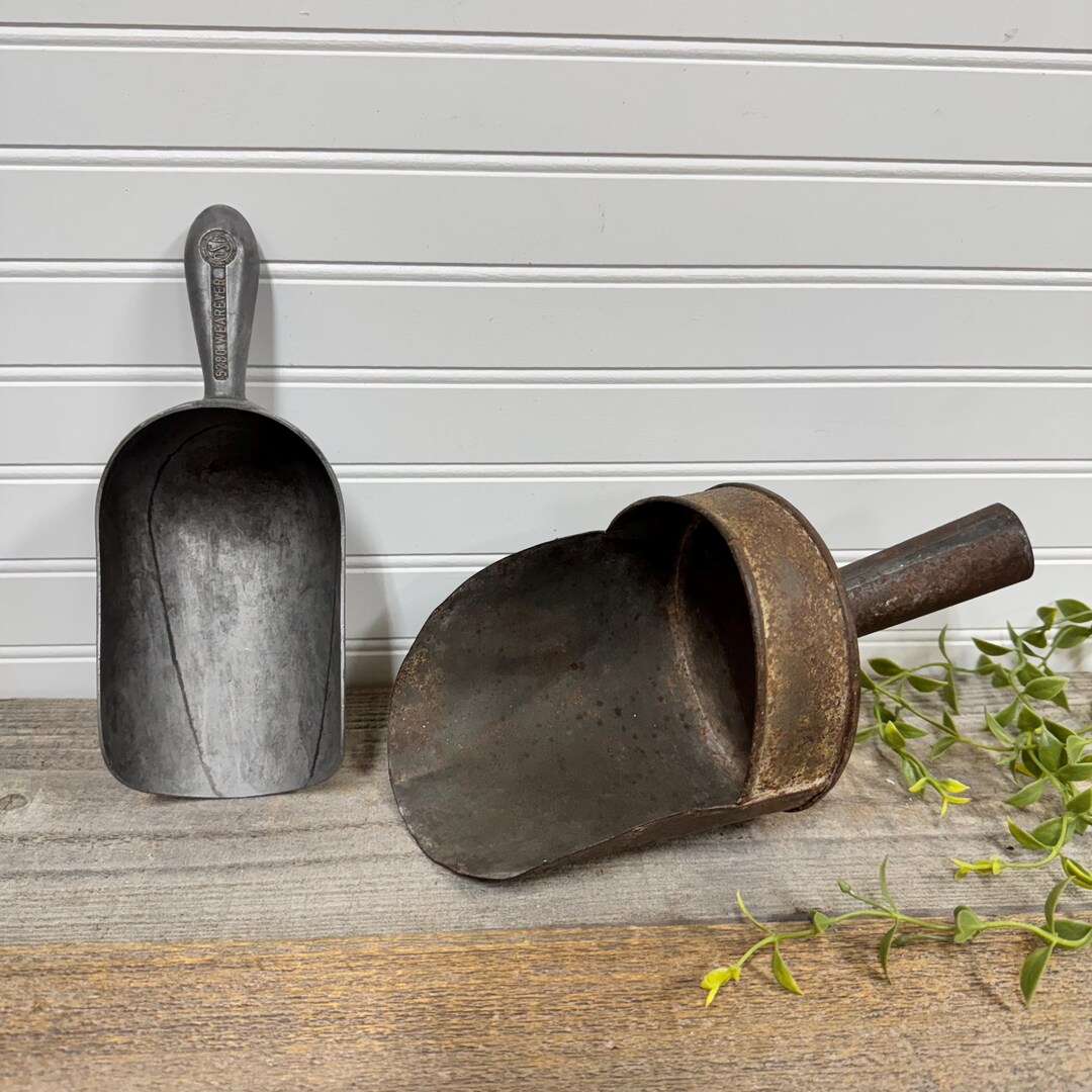 Vintage Metal Scoops: Choice of Aluminum & Galvanized Grain Scoop - Etsy