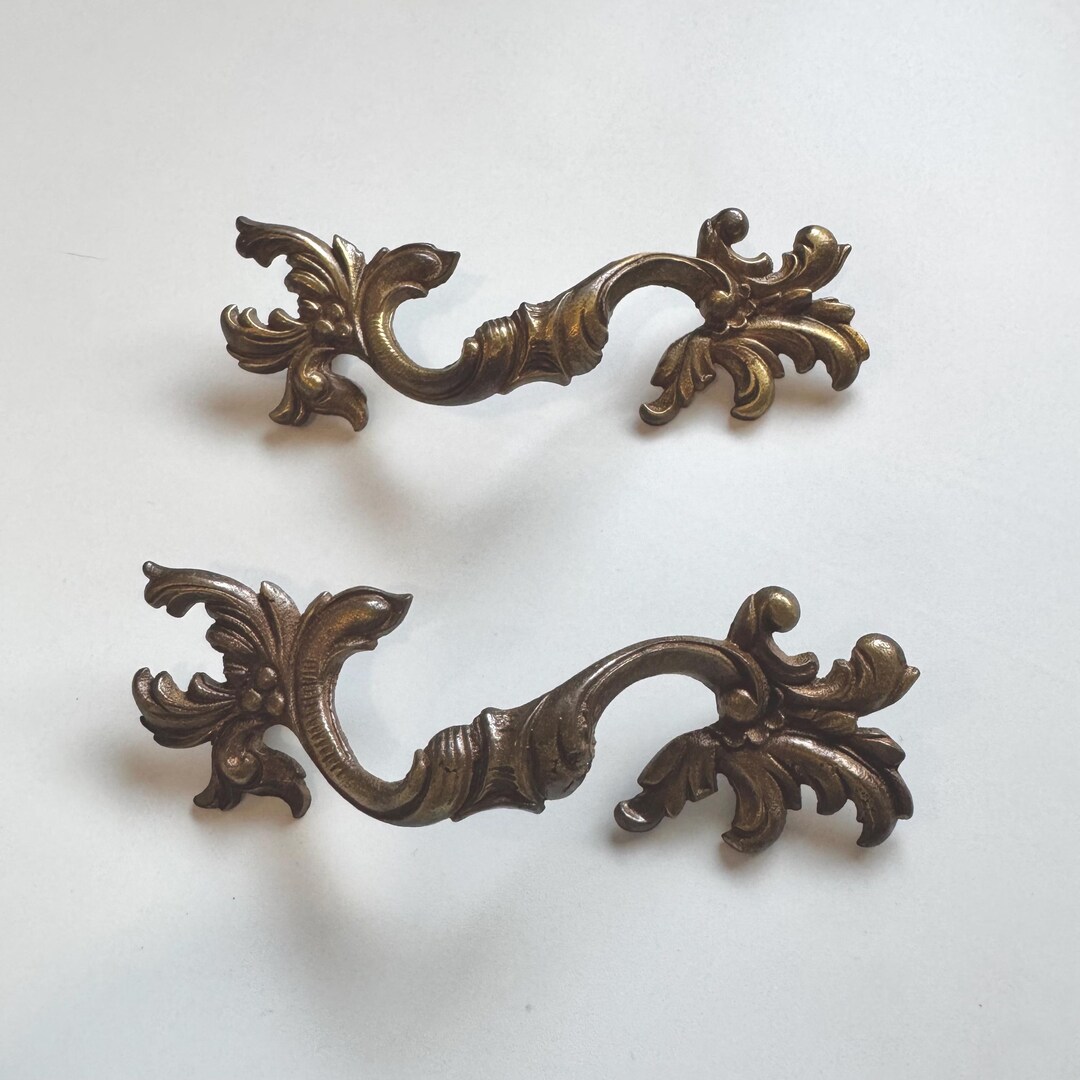 Ornate French Provincial Brass Handles- Set of 2 Fancy French ...