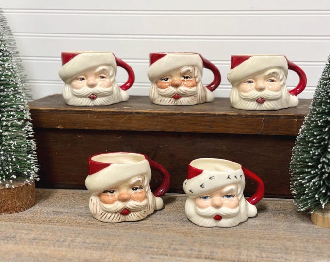 Vintage Santa Mugs Choice of Vintage Santa Mugs Holiday Coffee Cup ...