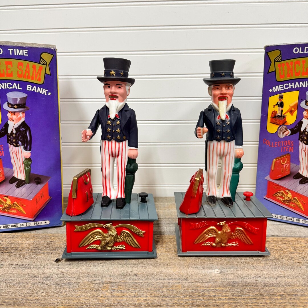 Vintage 1974 Uncle Sam Mechanical Bank Choice- Vintage Patriotic Decor ...
