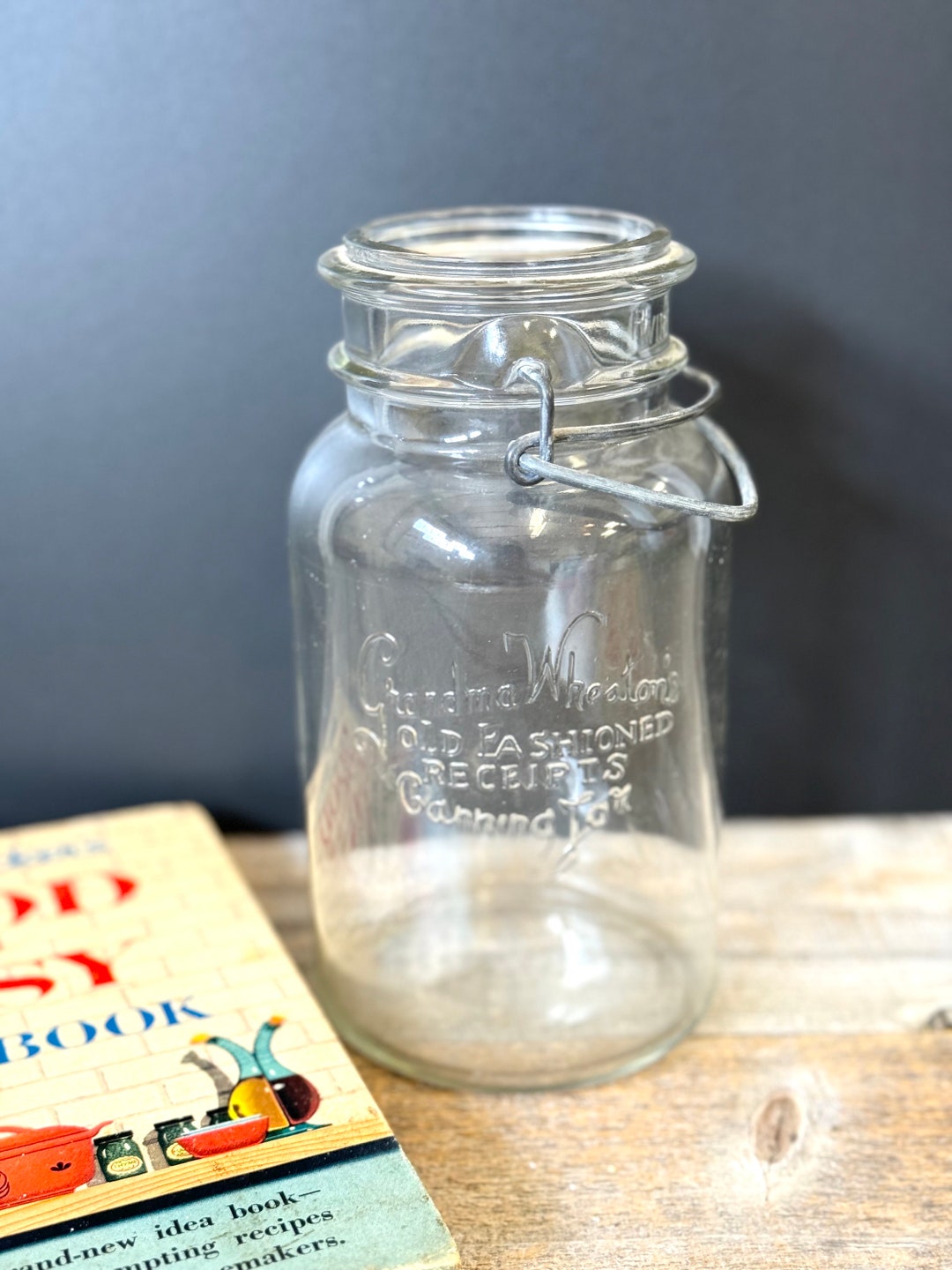 Vintage Grandma Wheatons Canning Jar- Grandma Wheaton's Old Fashioned ...