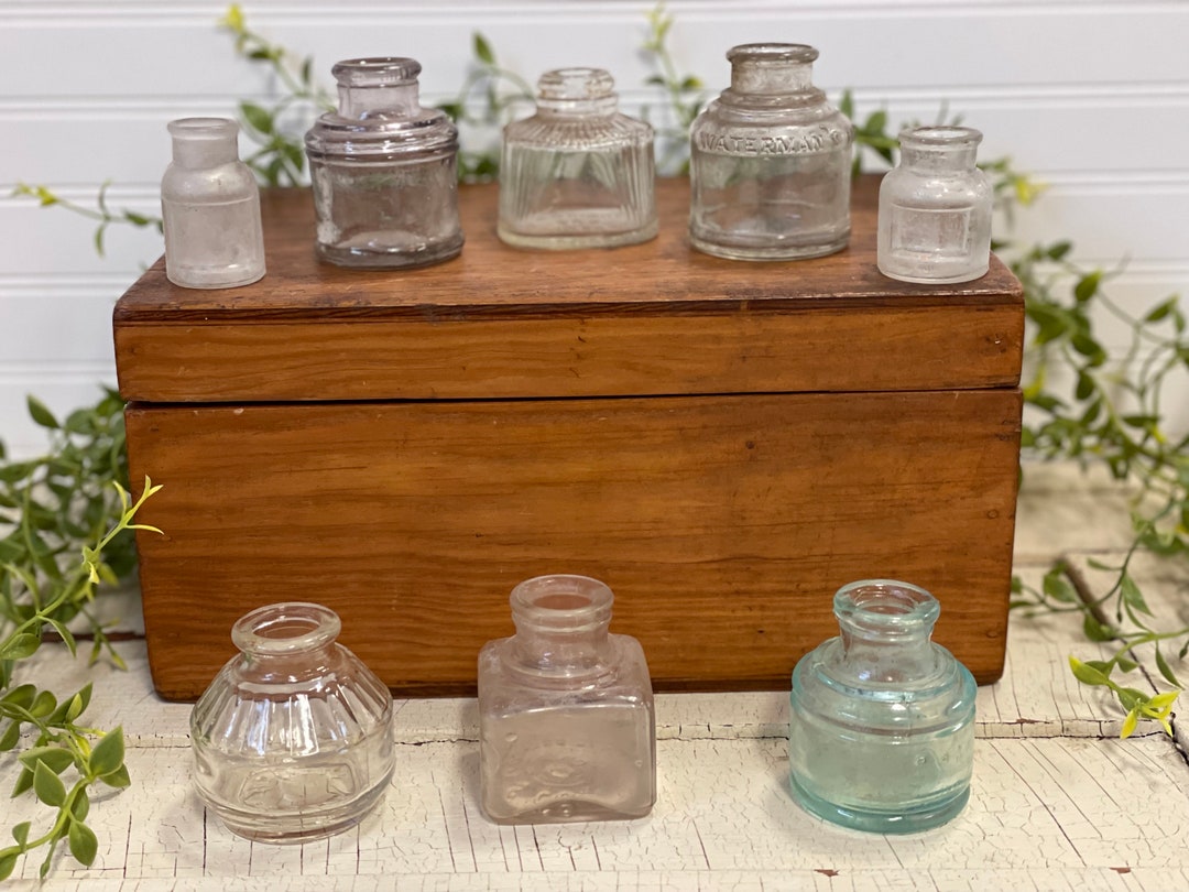 Vintage Ink Jars and Apothecary Jars- Vintage Glass Inkwell Bottles ...