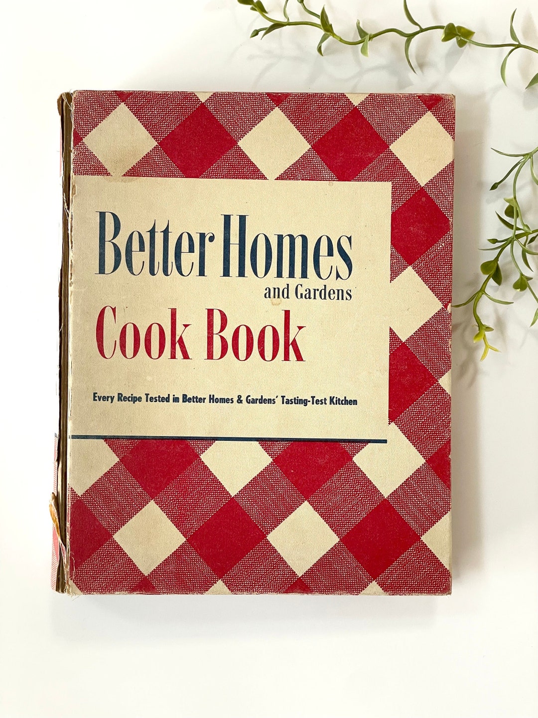 Better Homes and Gardens Cookbook 1950- Vintage Cookbook- Red Checkered ...