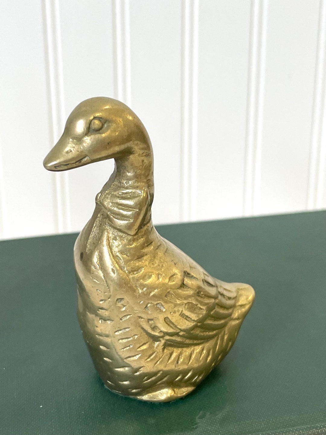 Vintage Brass Goose Mother Goose Brass Goose With Bow Tie-mcm Brass ...
