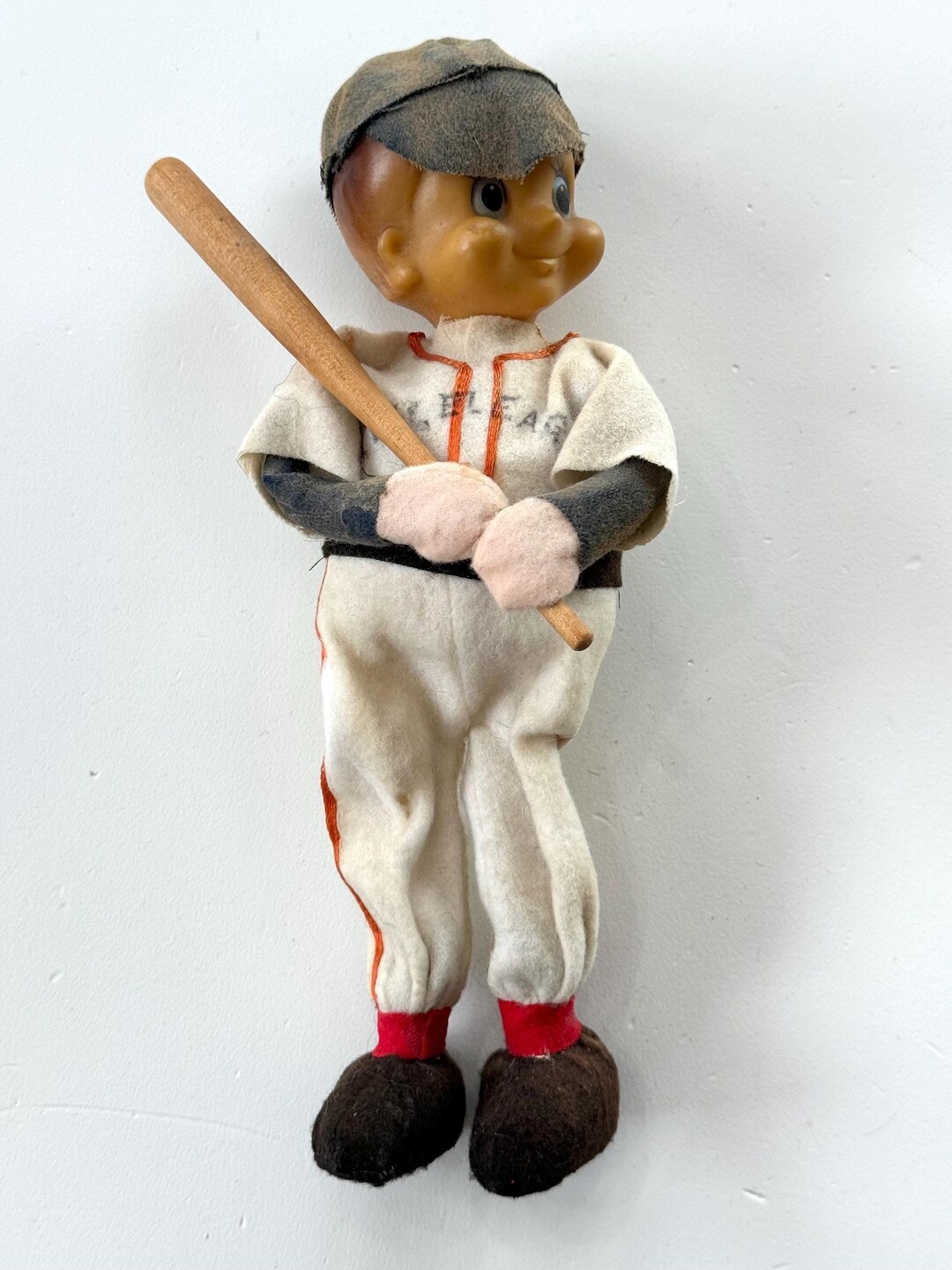 Vintage Knee Hugger Pixie Baseball Player Doll- Baseball Player Elf ...