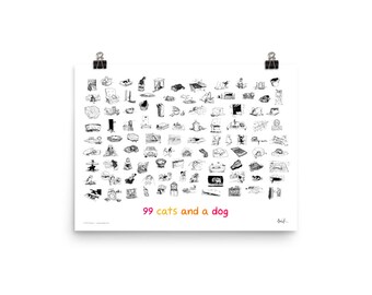 99 Cats and a Dog - Etsy