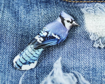 Blue bird brooch | Etsy