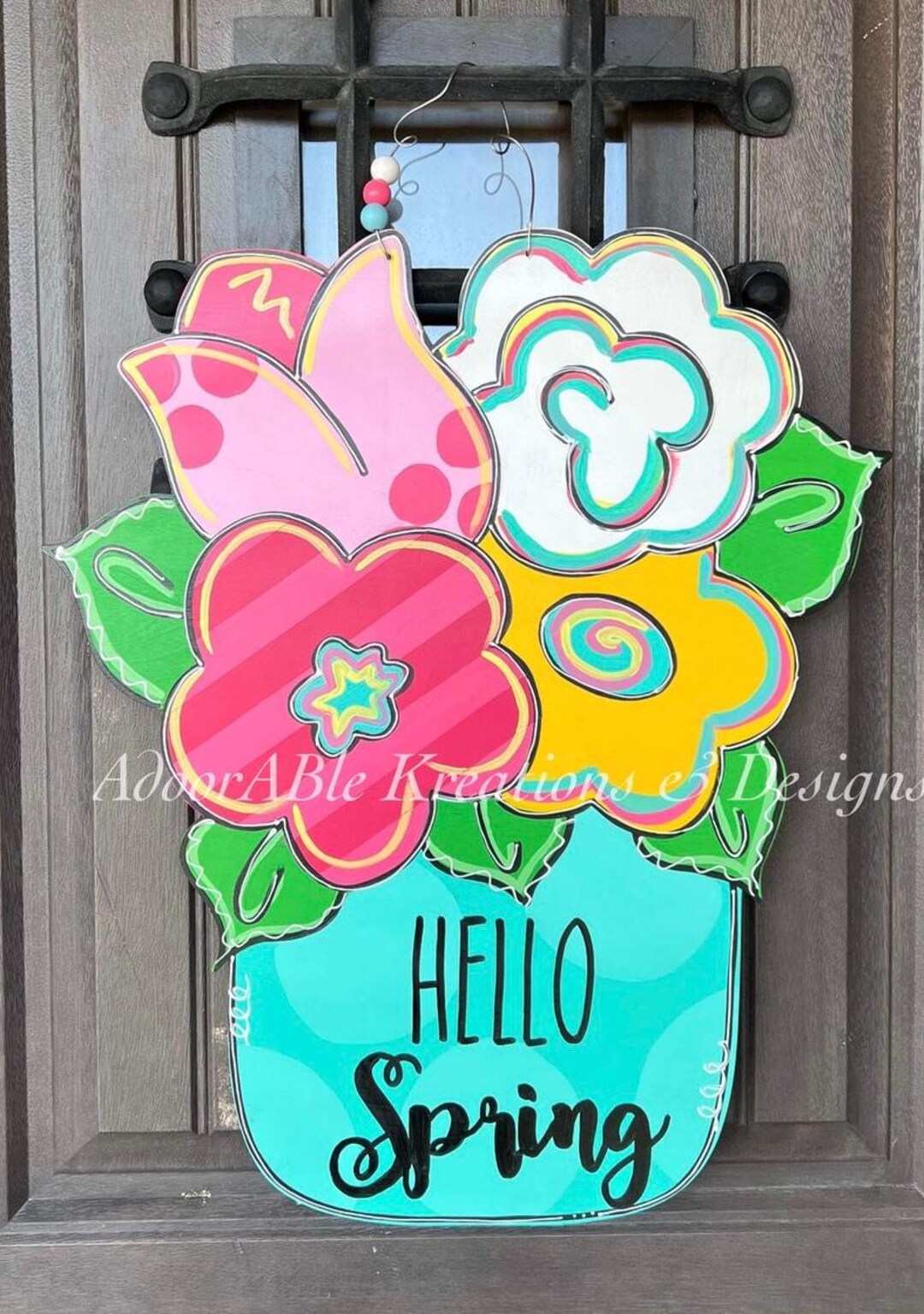 3D Hello Spring Flowers Door Hanger - Etsy