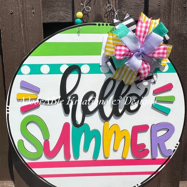 Hello Summer Door Hanger - Etsy