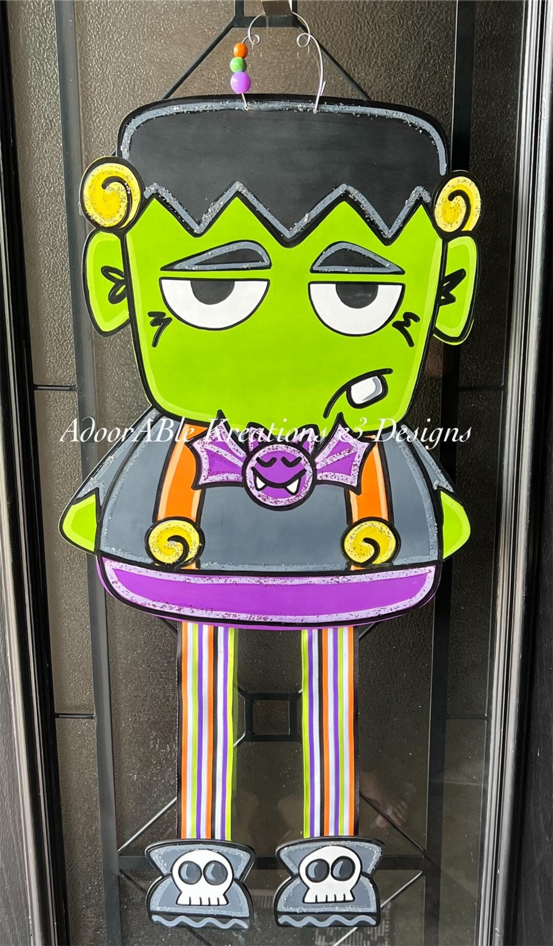 Frankenstein With Ribbon Legs Door Hanger, Frankenstein, Ribbon Legs ...