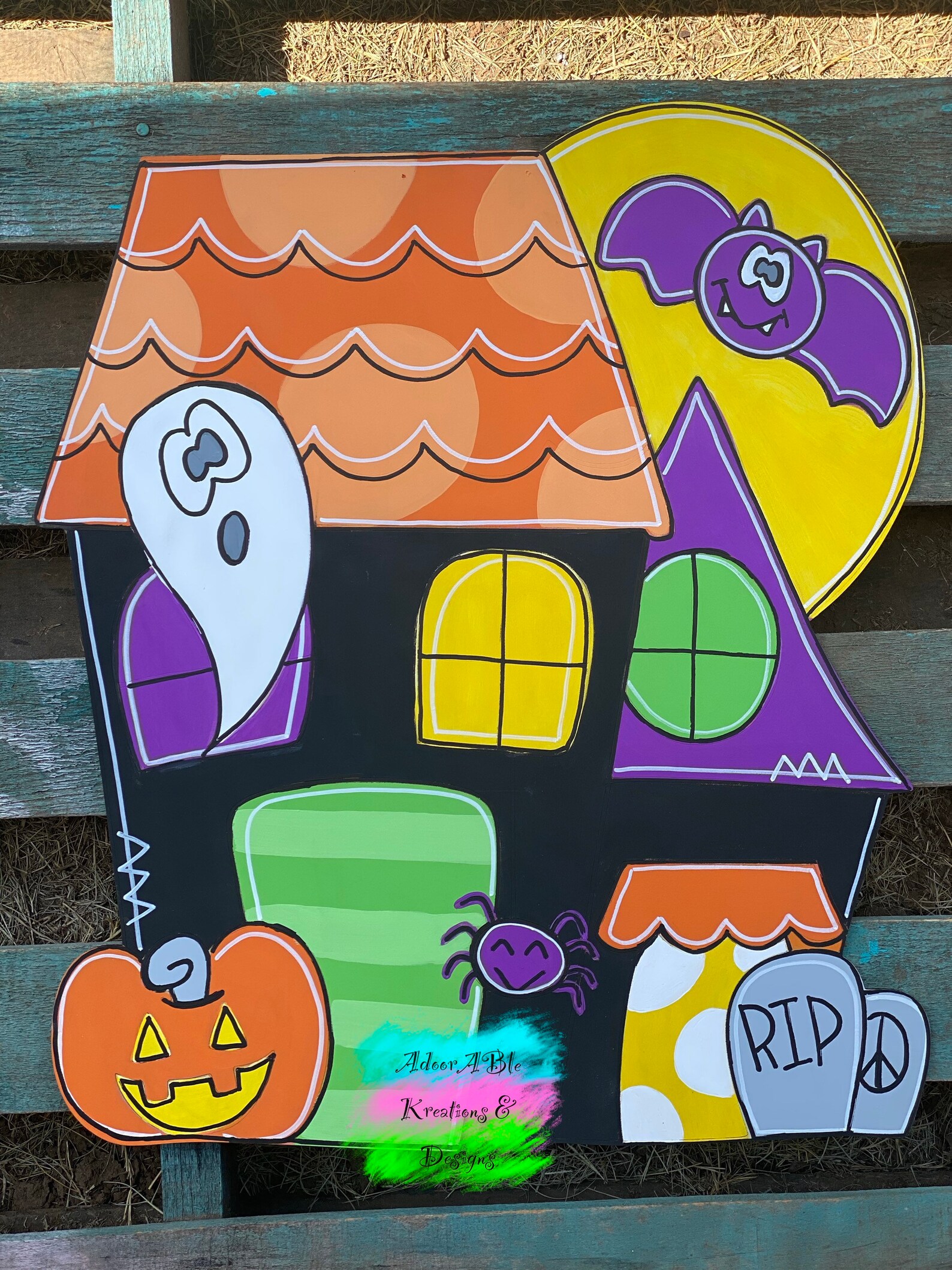 Haunted House Door Hanger, Halloween Door Hanger, Fall Door Hanger ...