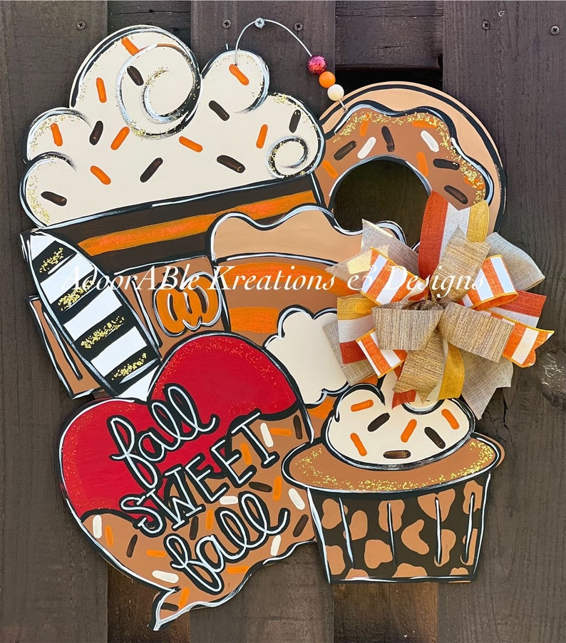 Fall Sweet Fall Door Hanger, Pumpkin Spice Latte, Pumpkin Pie Candy ...