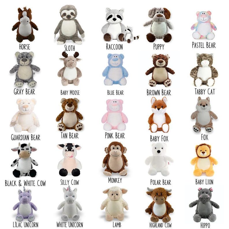 Personalized Stuffed Animal Highland Cow, Embroidered Birth ...