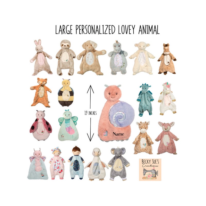 Large Embroidered Lovey - Etsy