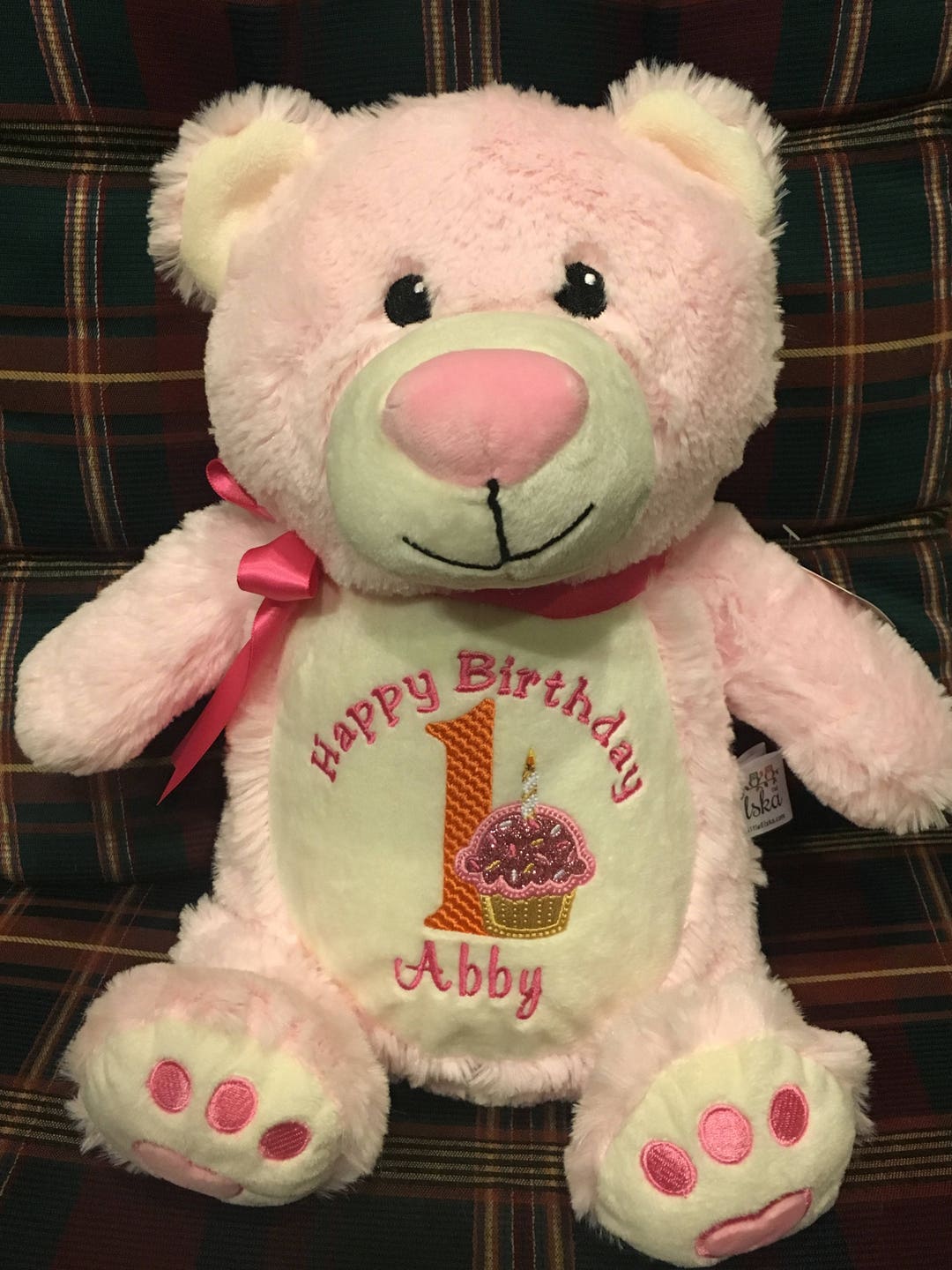 Birthday Personalized Stuffed Animal Bear, 1st Birthday Plush Animal ...