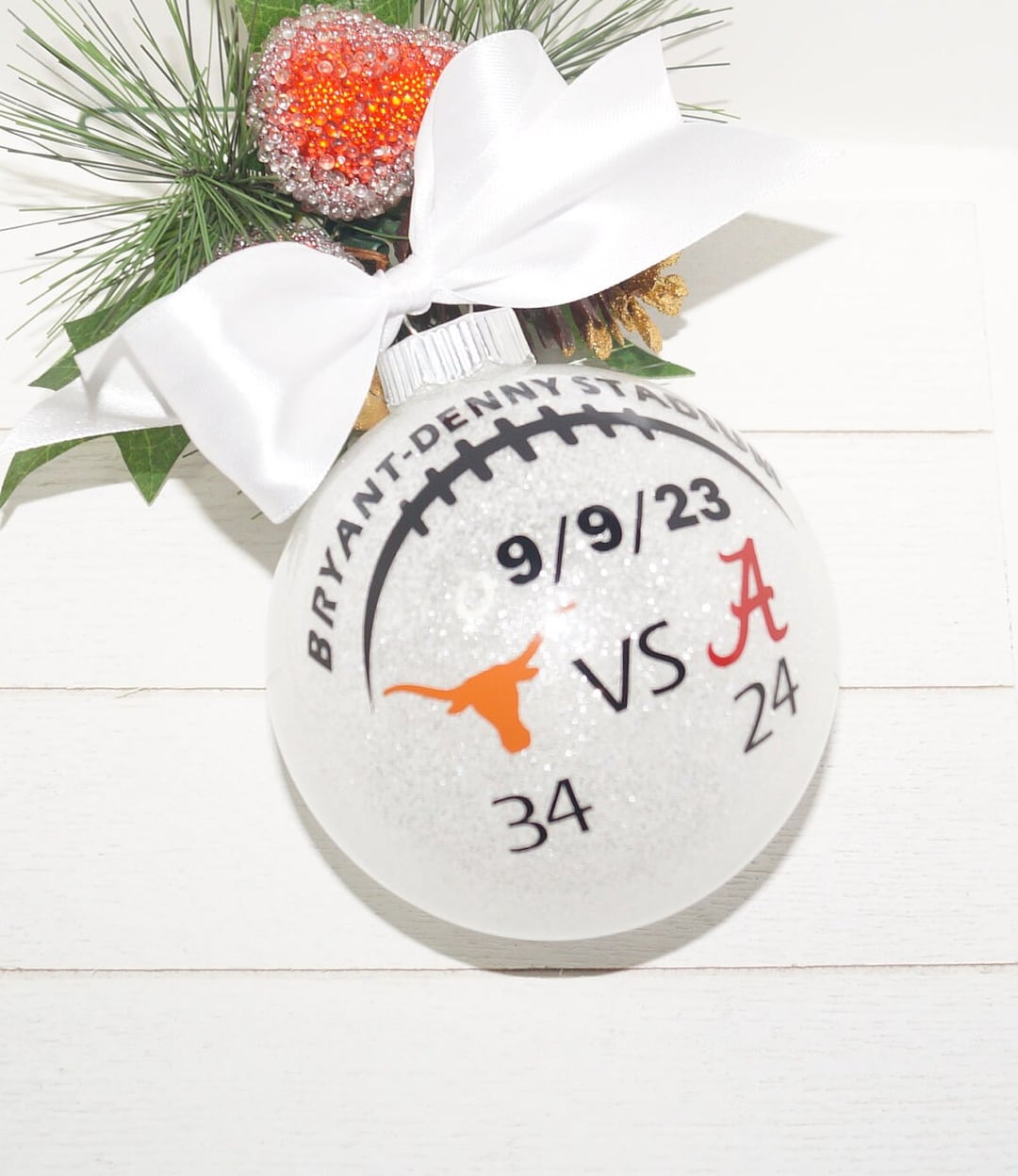 Texas Vs Alabama 2023 Christmas Ornament Longhorns UT Rivalry Game ...
