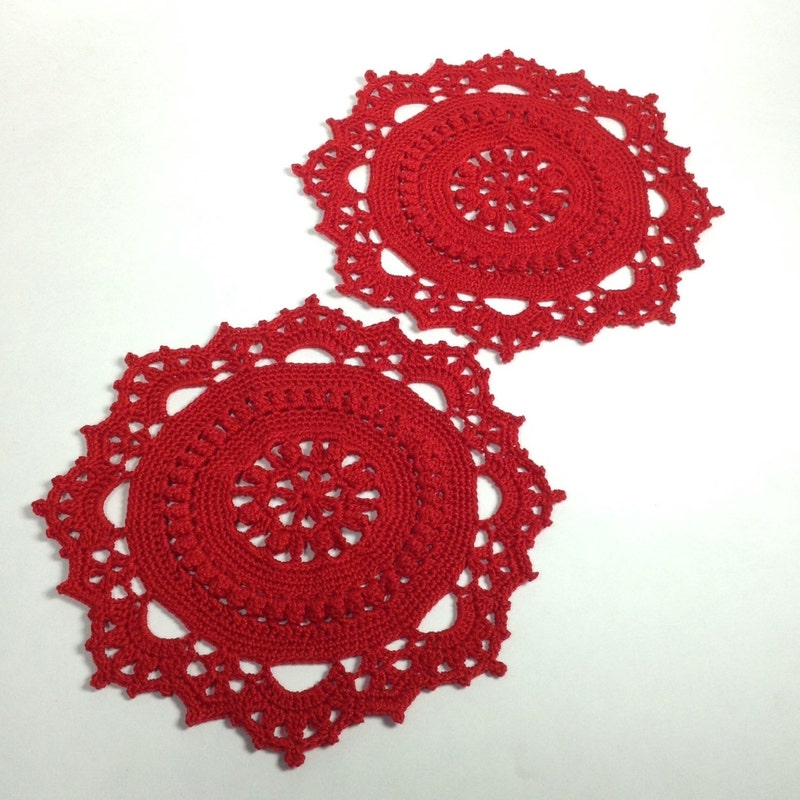 Red Doilies - Etsy