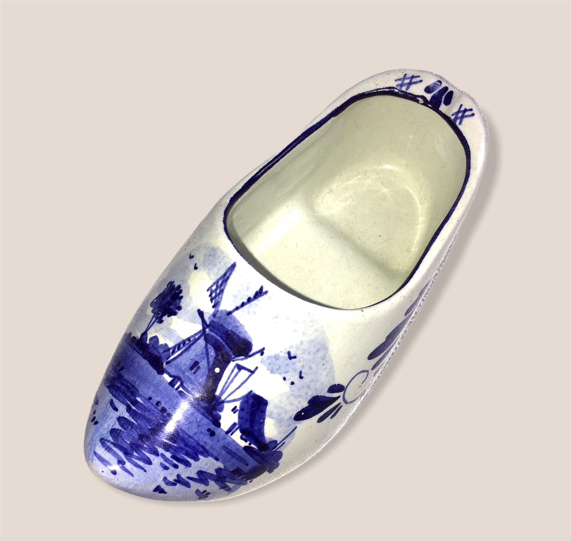 Vintage 245 Delfts Blue & White Hand Painted Holland Mini Dutch Shoes ...