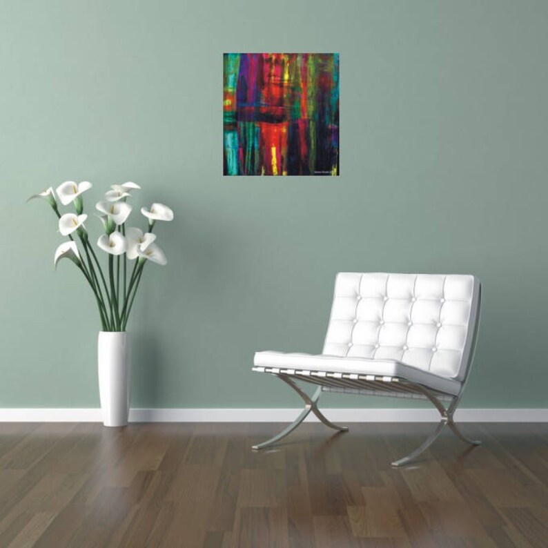 Small Square Acrylic Painting, Wall Art, Fine Abstract Art ...