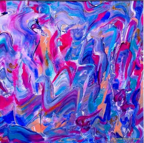 Small Square Wall Art Modern Contemporary Fine Acrylic - Etsy