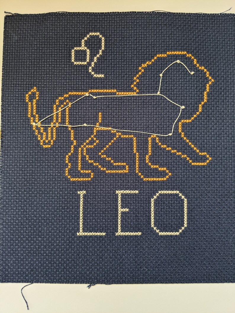 Simple and Modern Leo Cross-stitch Pattern Zodiac Astrology Craft - Etsy