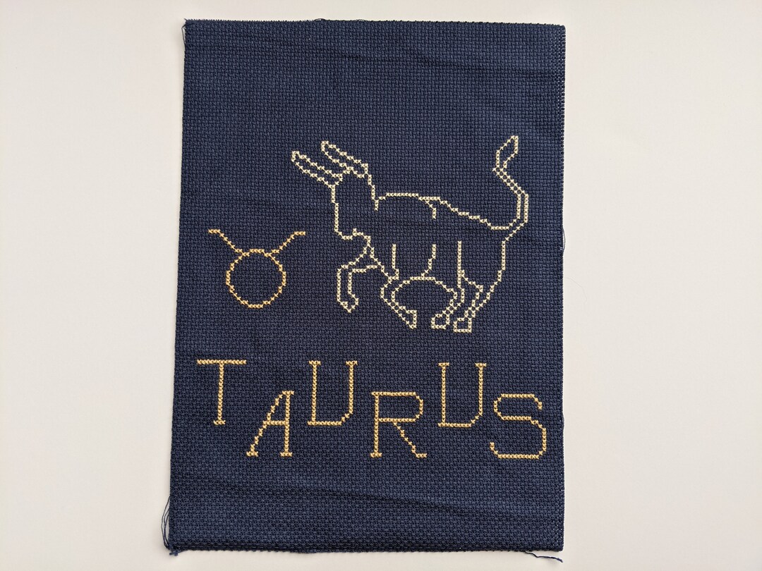 Simple and Modern Taurus Cross-stitch Pattern - Zodiac Astrology Craft ...