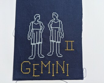 Gemini Zodiac Sign Cross Stitch Pattern PDF - Etsy