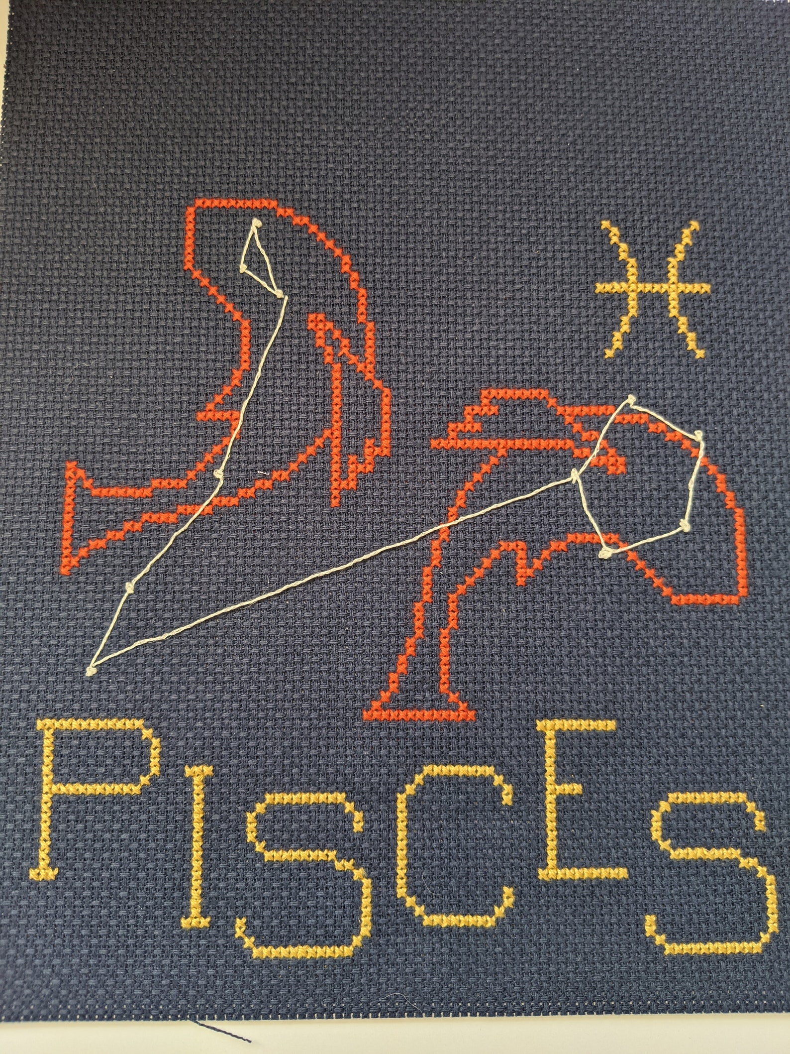 Simple and Modern Pisces Cross-stitch Pattern - Zodiac Astrology Craft ...