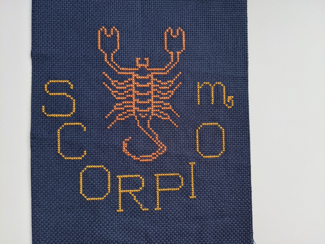Simple and Modern Scorpio Cross-stitch Pattern - Zodiac Astrology Craft ...