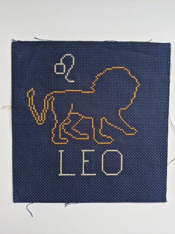 Simple and Modern Leo Cross-stitch Pattern Zodiac Astrology - Etsy