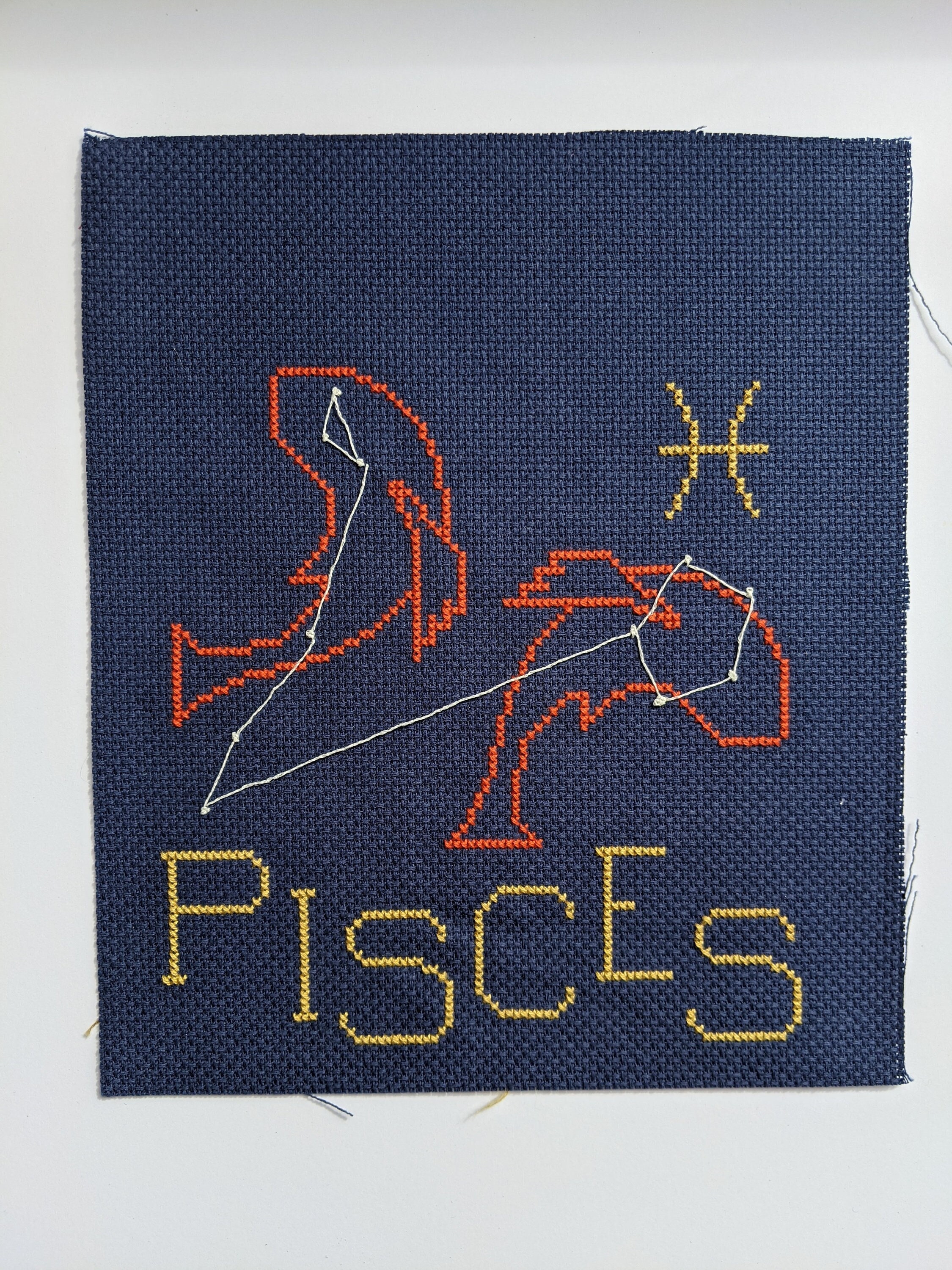 Simple and Modern Pisces Cross-stitch Pattern - Zodiac Astrology Craft ...