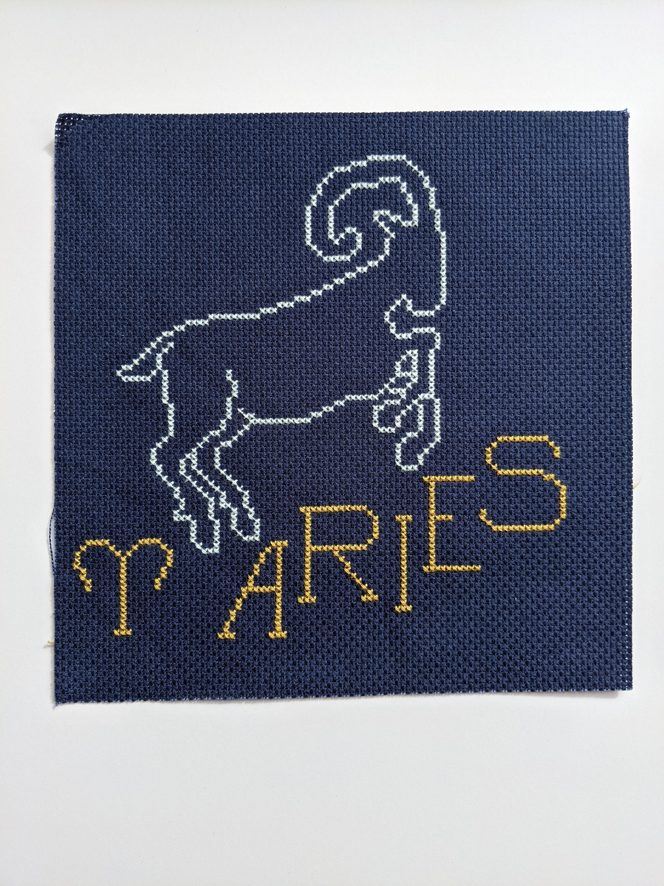 Simple and Modern Aries Cross-stitch Pattern - Zodiac Astrology Craft ...