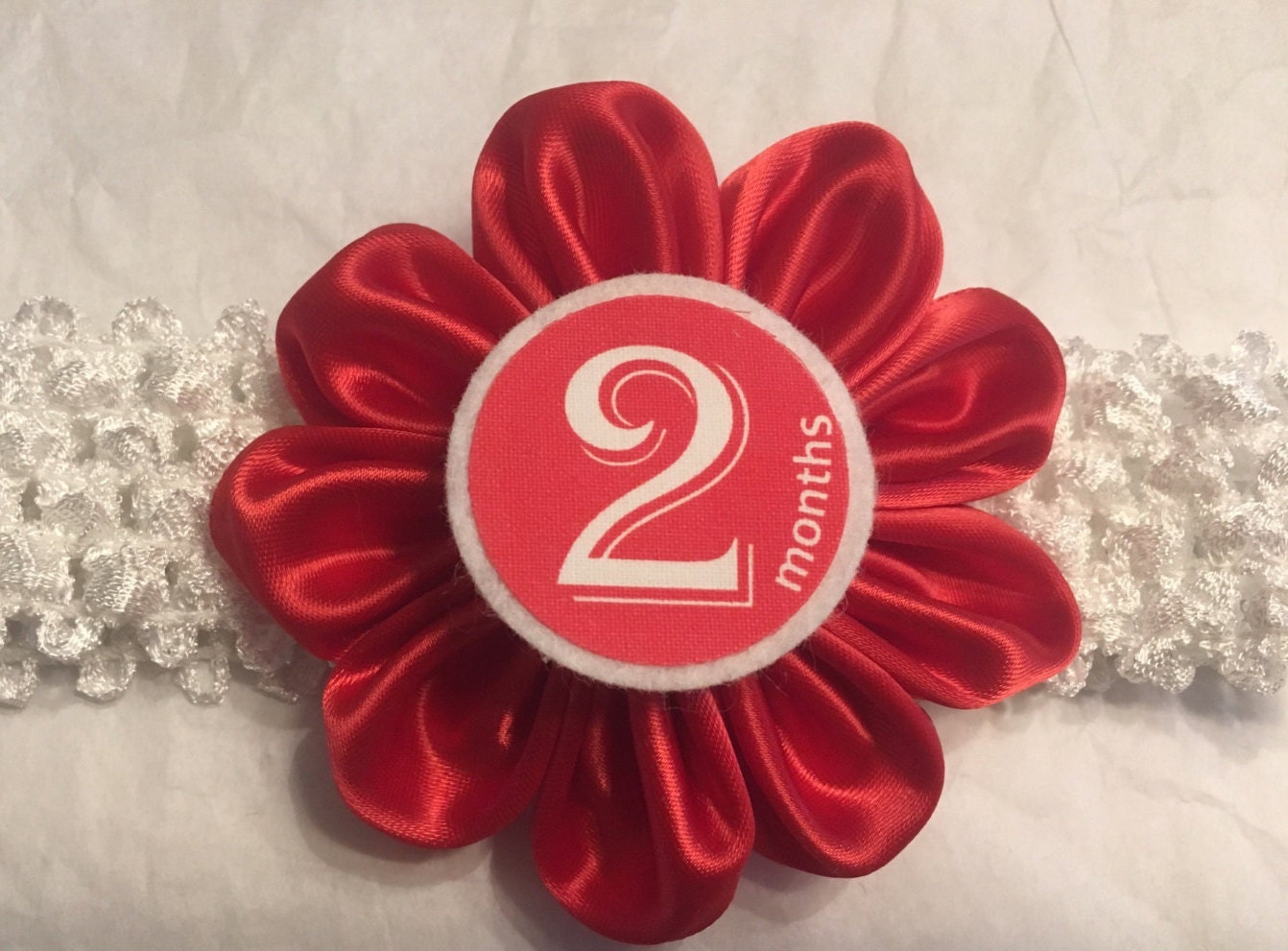 Cute Bright Red Baby Girl Month Sticker Headband Baby - Etsy