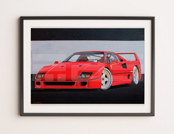 Ferrari F40 Oil Painting Print | Etsy