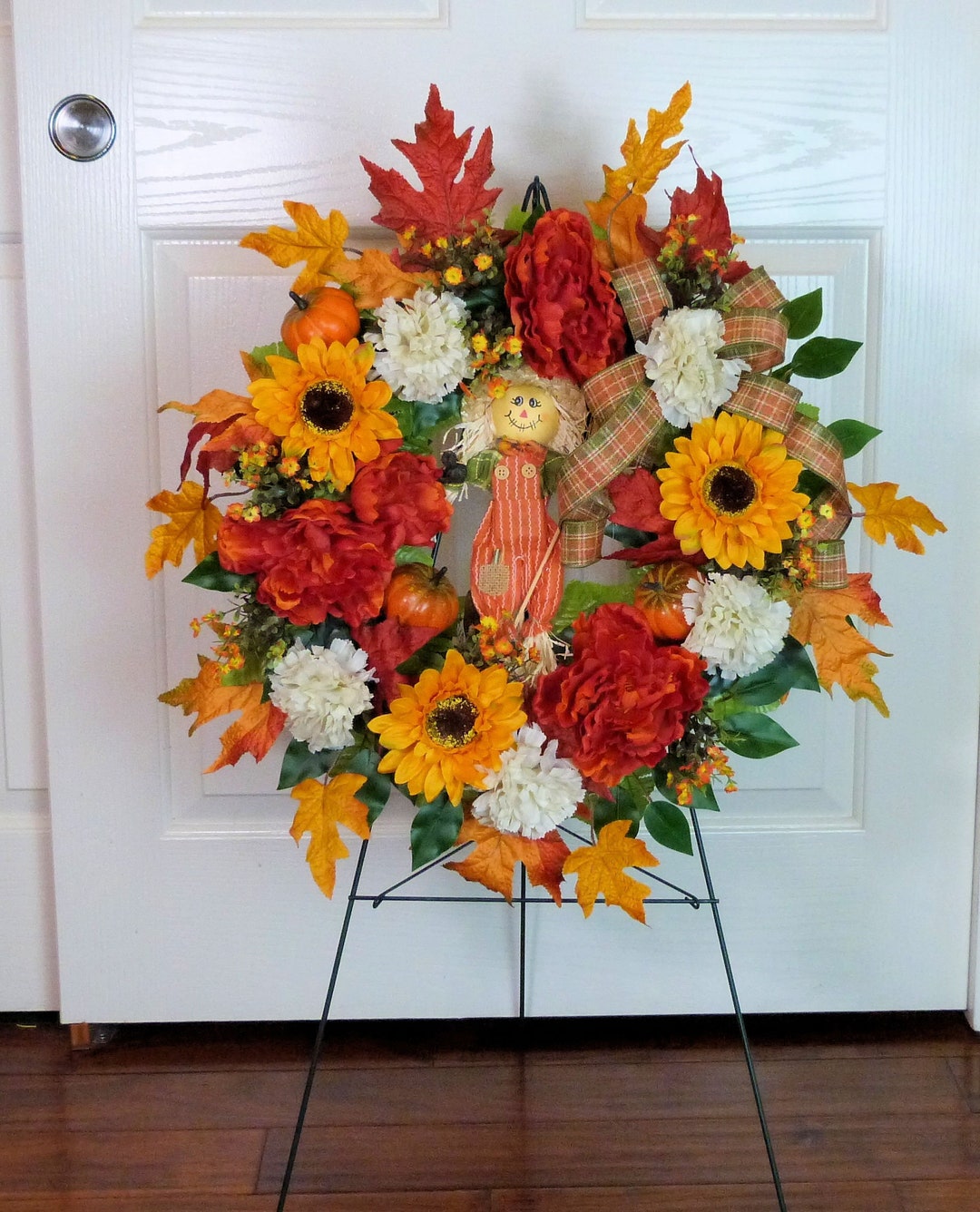 Fall Cemetery Wreath with Scarecrow Fall Cemetery Wreath with - Etsy.de