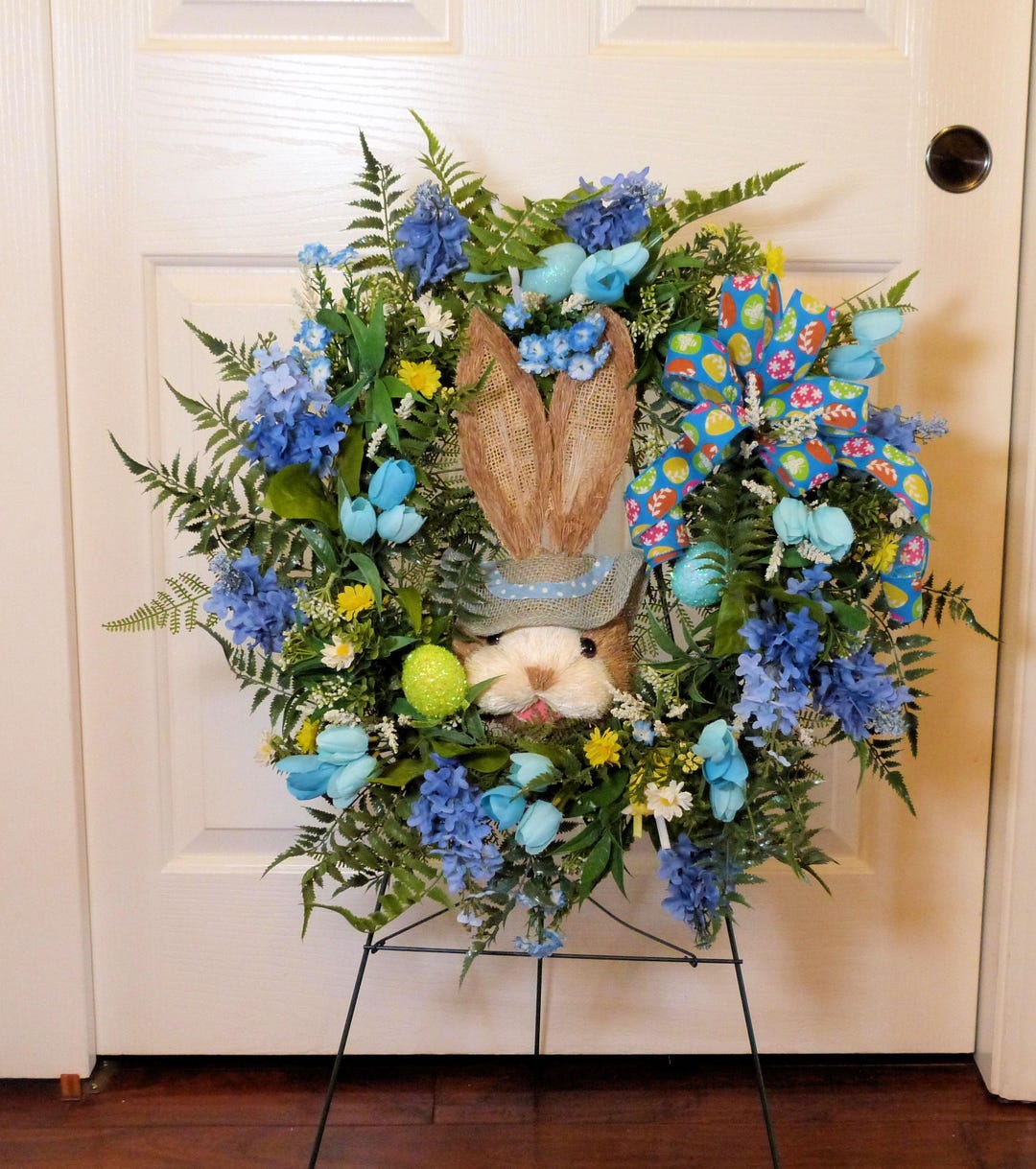 Bunny Cemetery Wreath, Easter Grave Wreath With Bunny, Cemetery Wreath ...