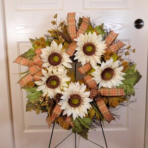 Sunflower Cemetery Wreath, Fall Cemetery Wreath, Fall Grave Wreath - Etsy