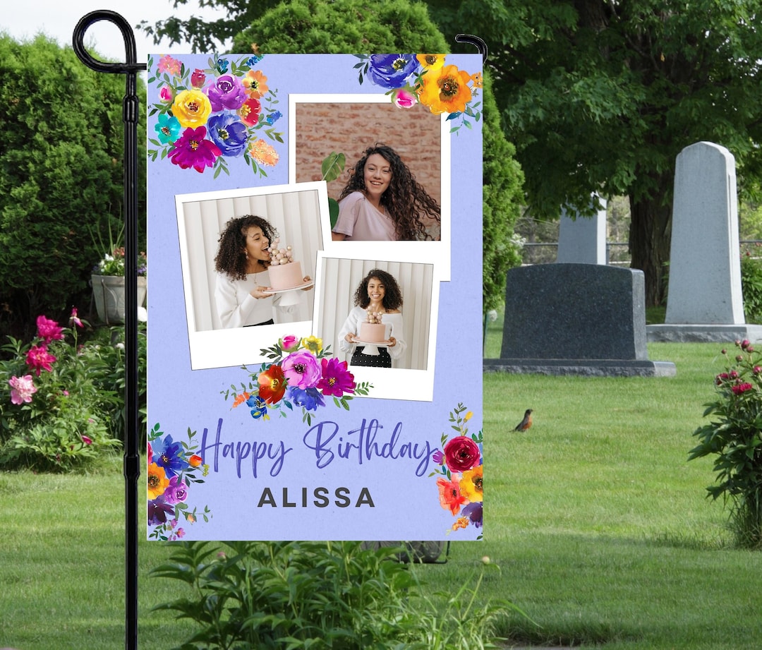 Personalized Memorial Cemetery Flag, Custom Memorial Garden Flag ...