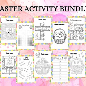 Easter Kids Activity Bundle Printable Sheets Pages for Children Party ...